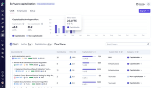 Flexible software cost capitalization reporting | Swarmia