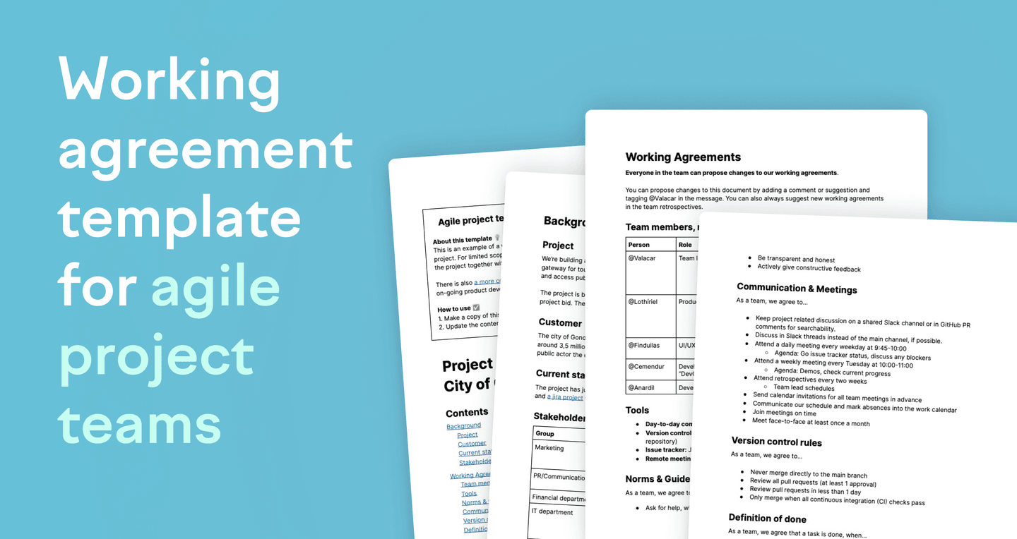 The essential guide to agile team working agreements | Swarmia